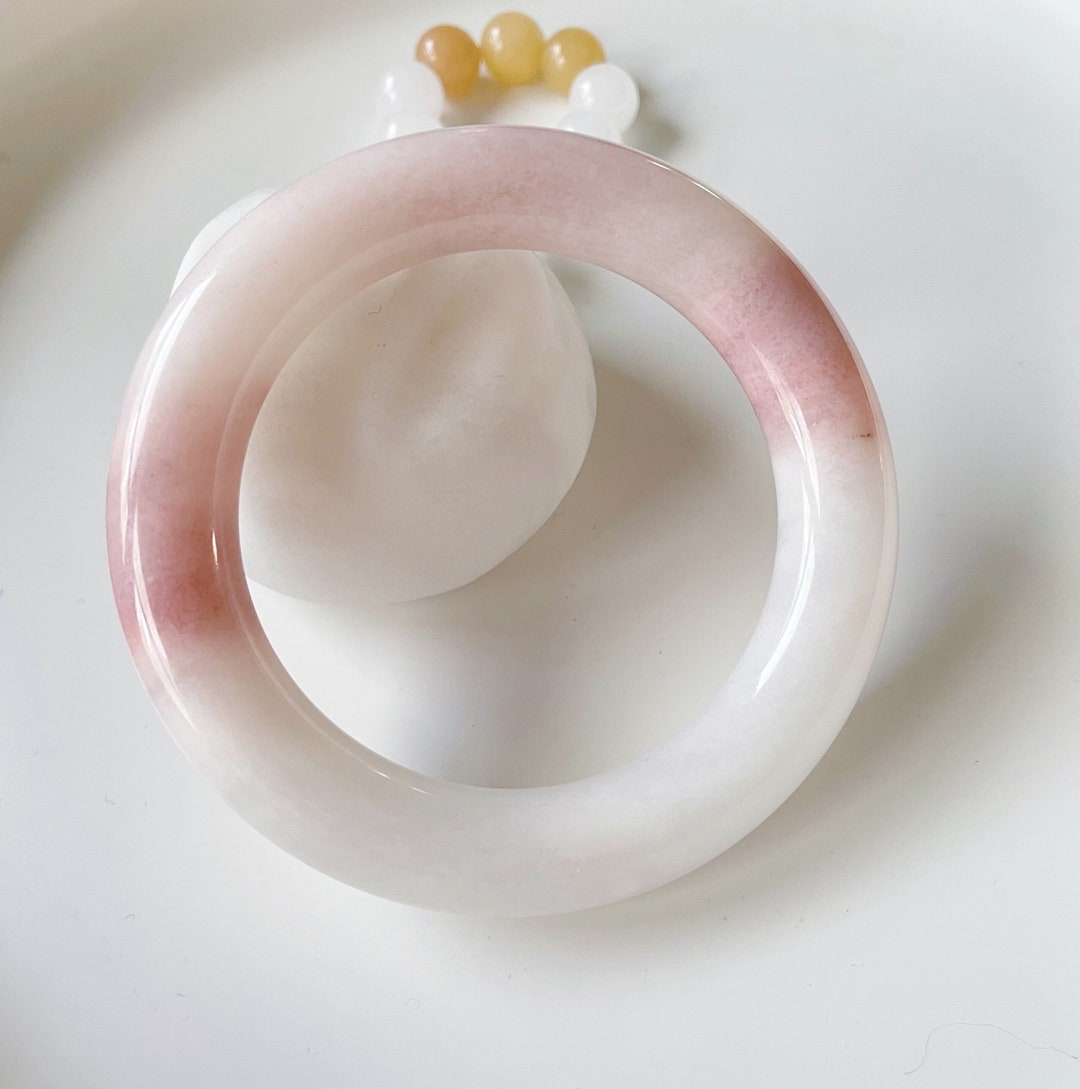 54.7mm Natural Quartzite Jade Bangle shetai Jade/shetaicui/佘太翠, 54.7x11 ...