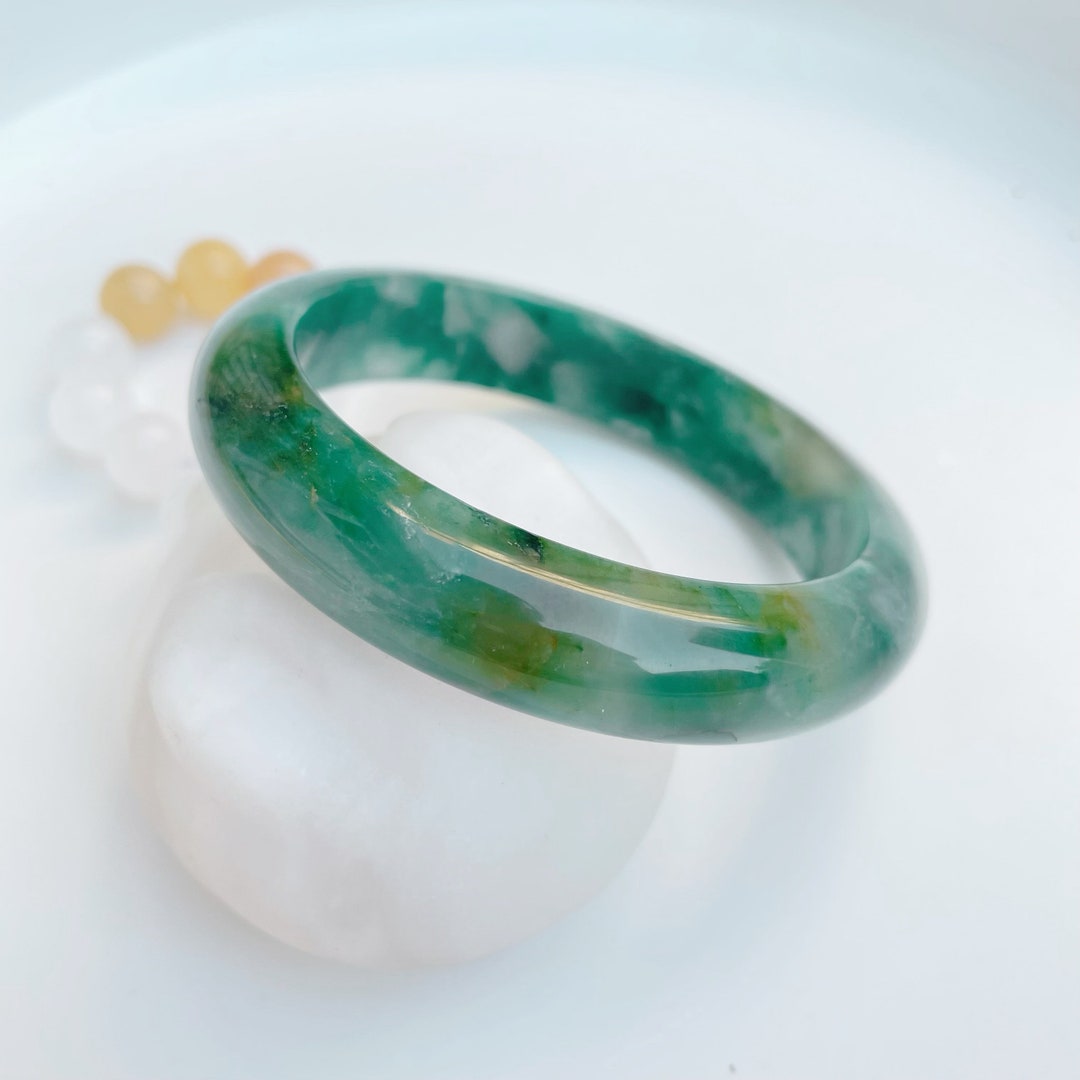 56.8mm Natural Quartzite Jade Bangle (dulong Jade/独龙玉), Dupe of Burmese ...