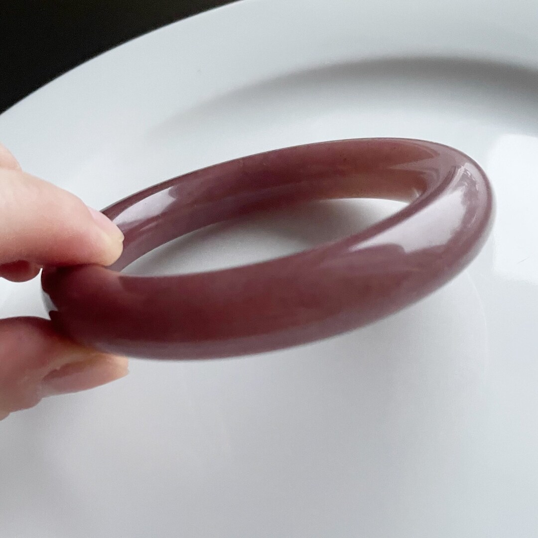 61.5mm Purple Natural Quartzite Jade Bangle shetai Jade/shetaicui/佘太翠61 ...