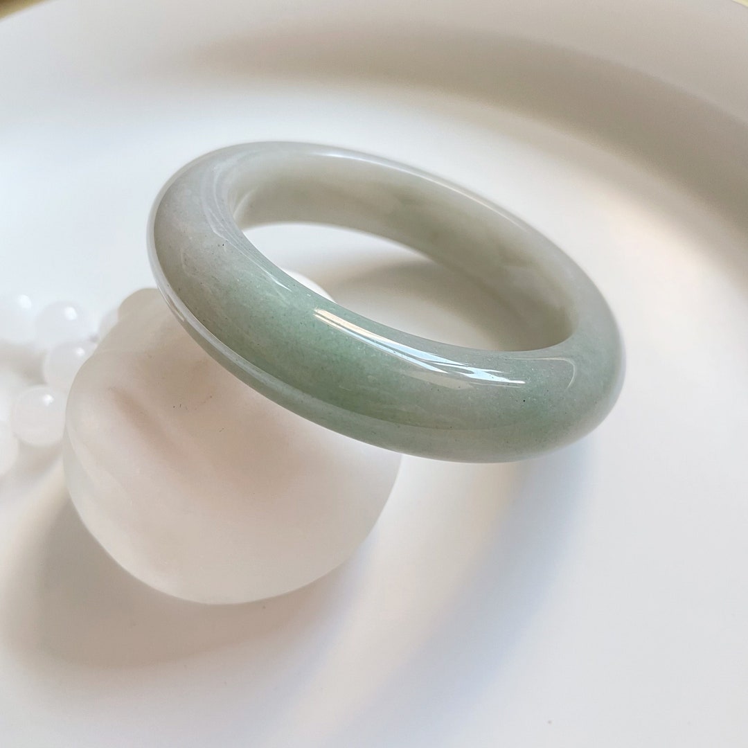 54.7mm Natural Green Quartzite Jade Bangle shetai - Etsy