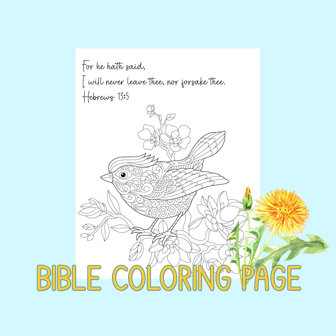 Bible Coloring Page | Verses | Kids | Teens | Adults | Sunday School ...