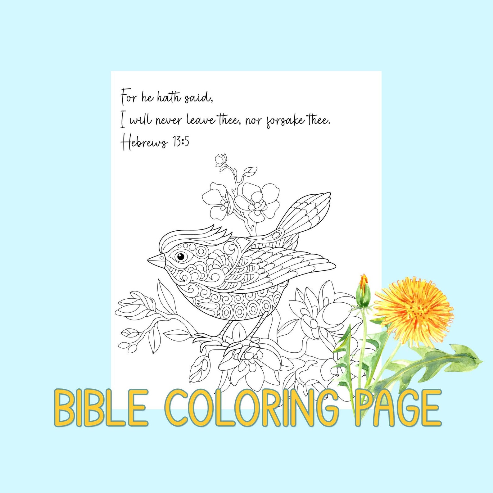Bible Coloring Page | Verses | Kids | Teens | Adults | Sunday School ...