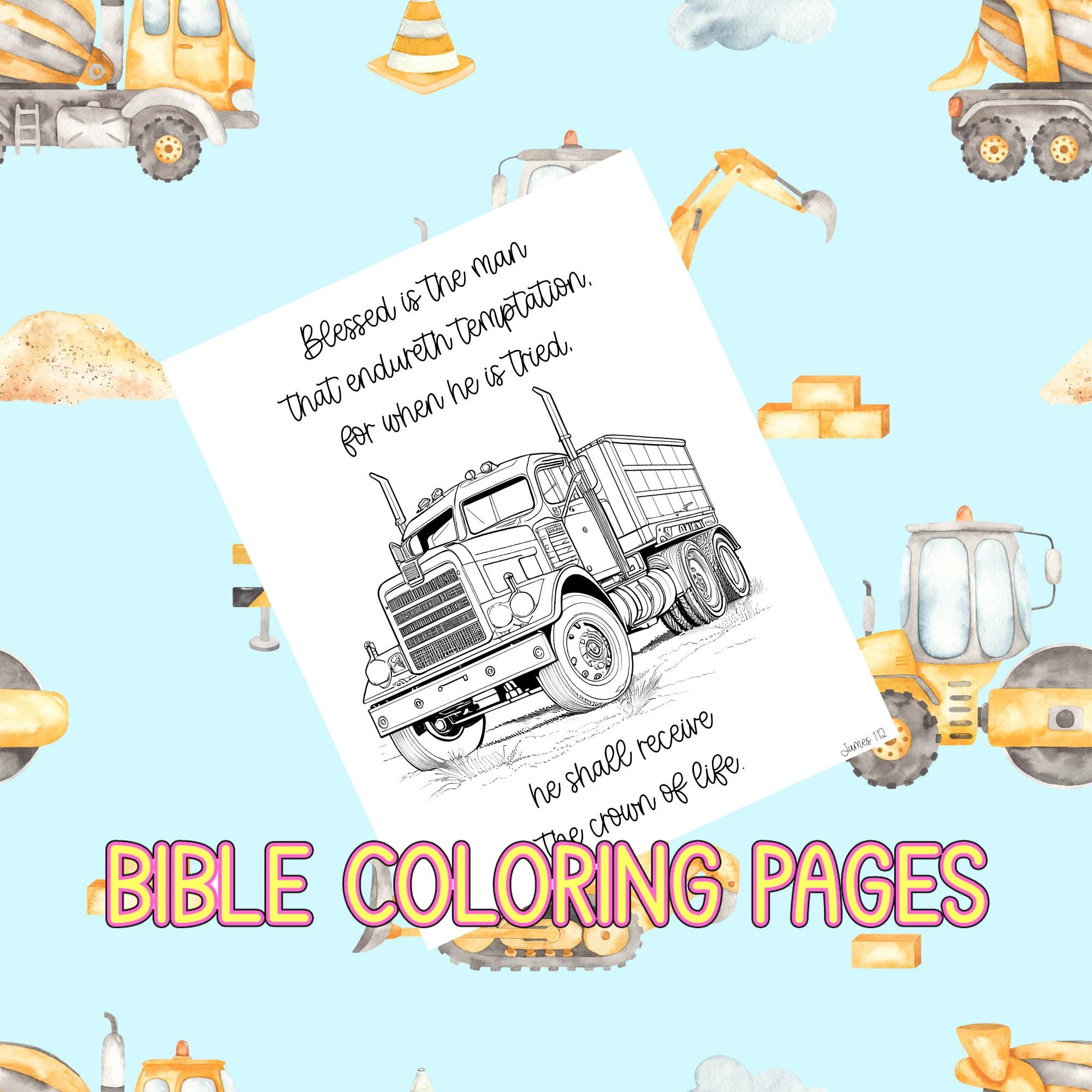 Bible Verse Coloring Page Bundle for Boys - Etsy
