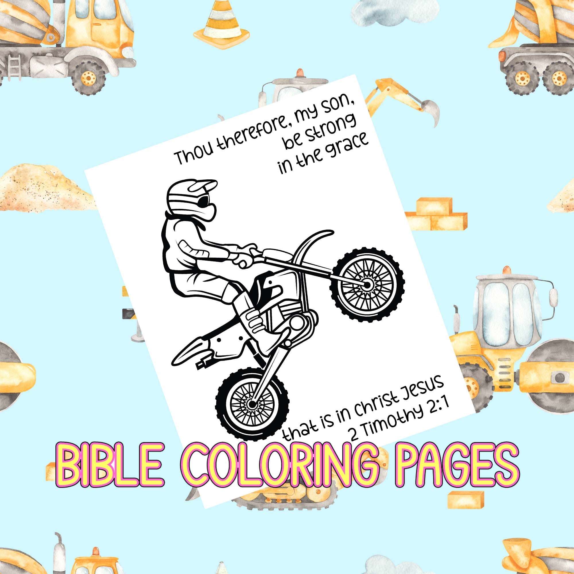 Bible Verse Coloring Page Bundle for Boys - Etsy