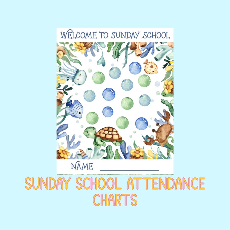 Sunday School Attendance Charts Set of Three - Etsy