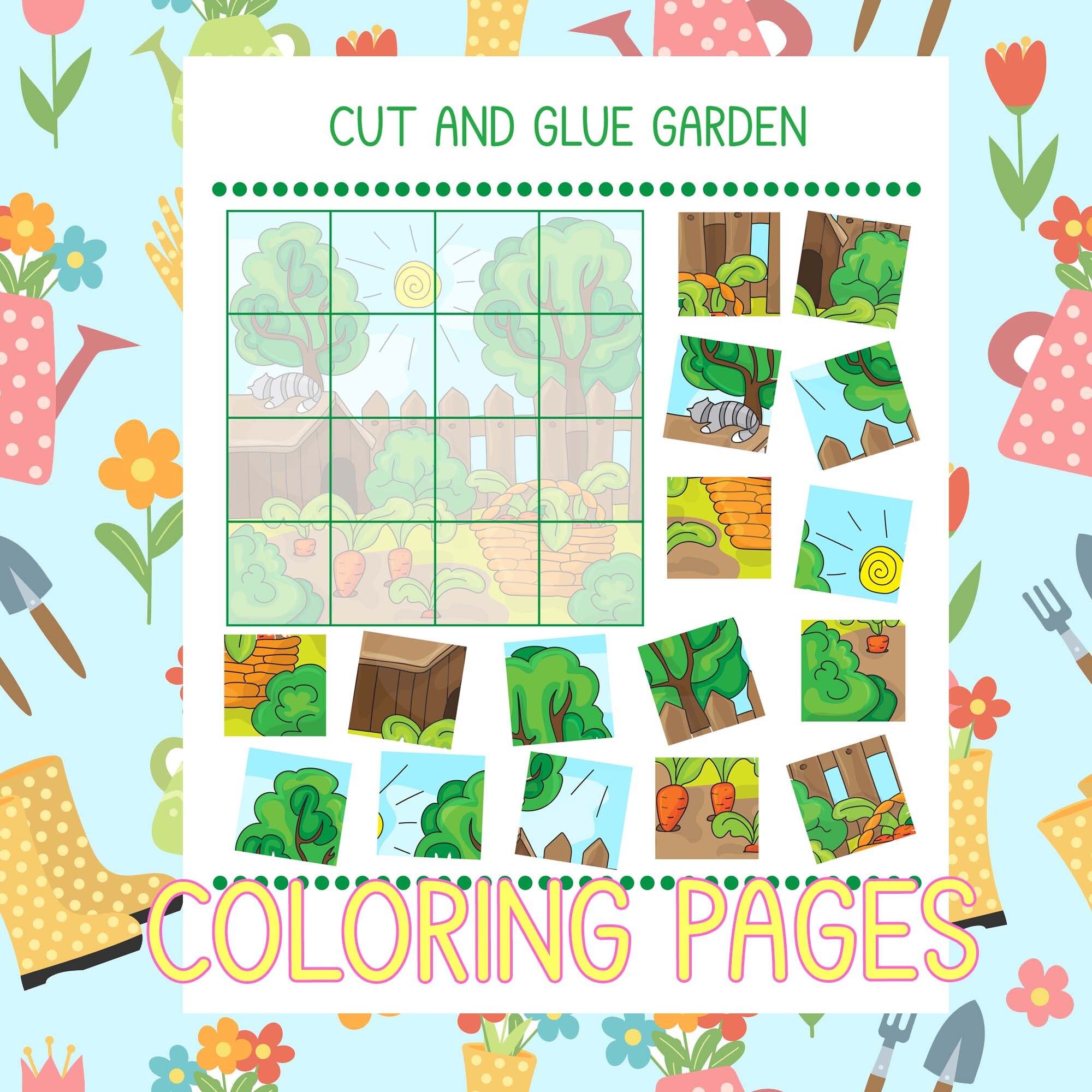 Fun Gardening Bundle Coloring Pages and Kids Crafts - Etsy