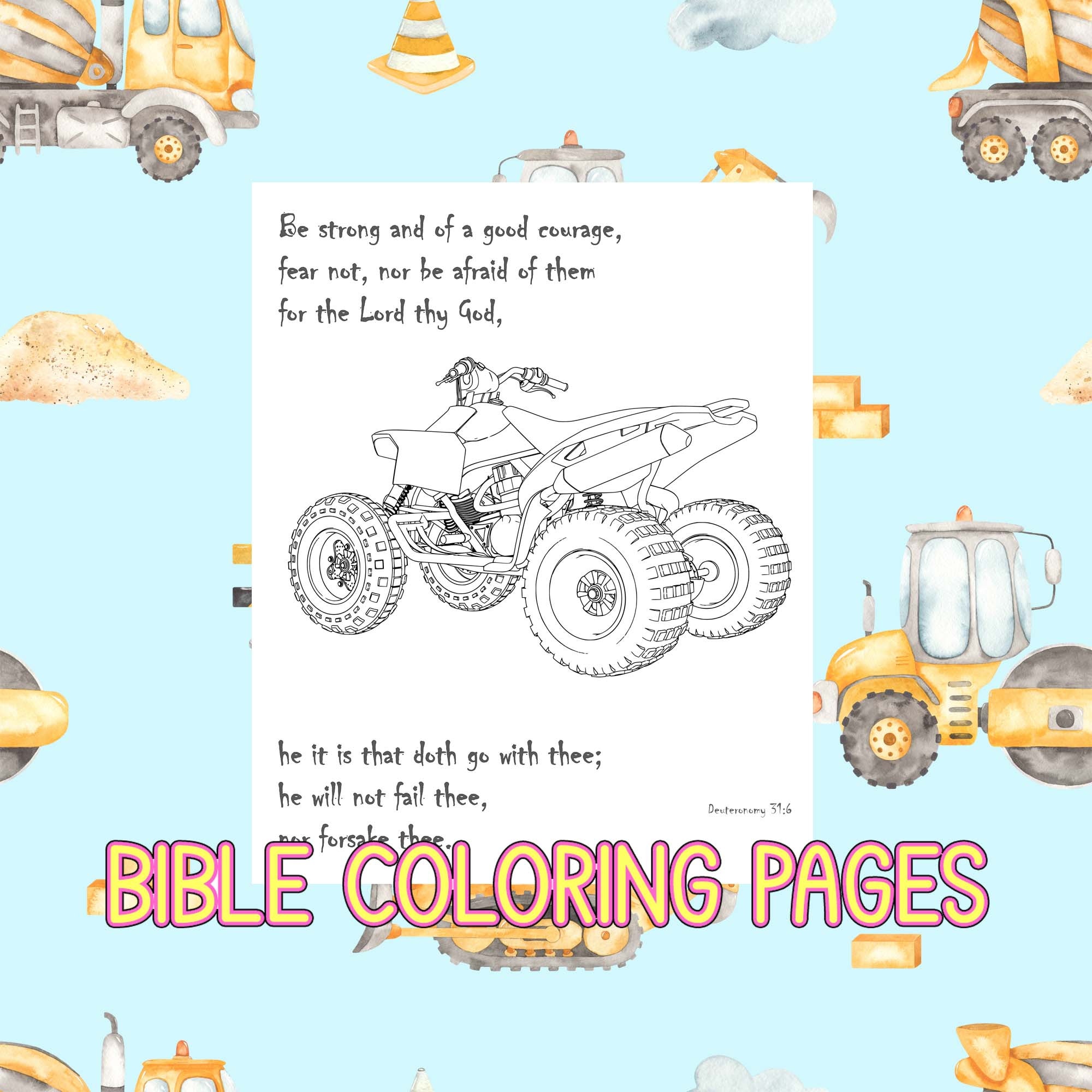Bible Verse Coloring Page Bundle for Boys - Etsy