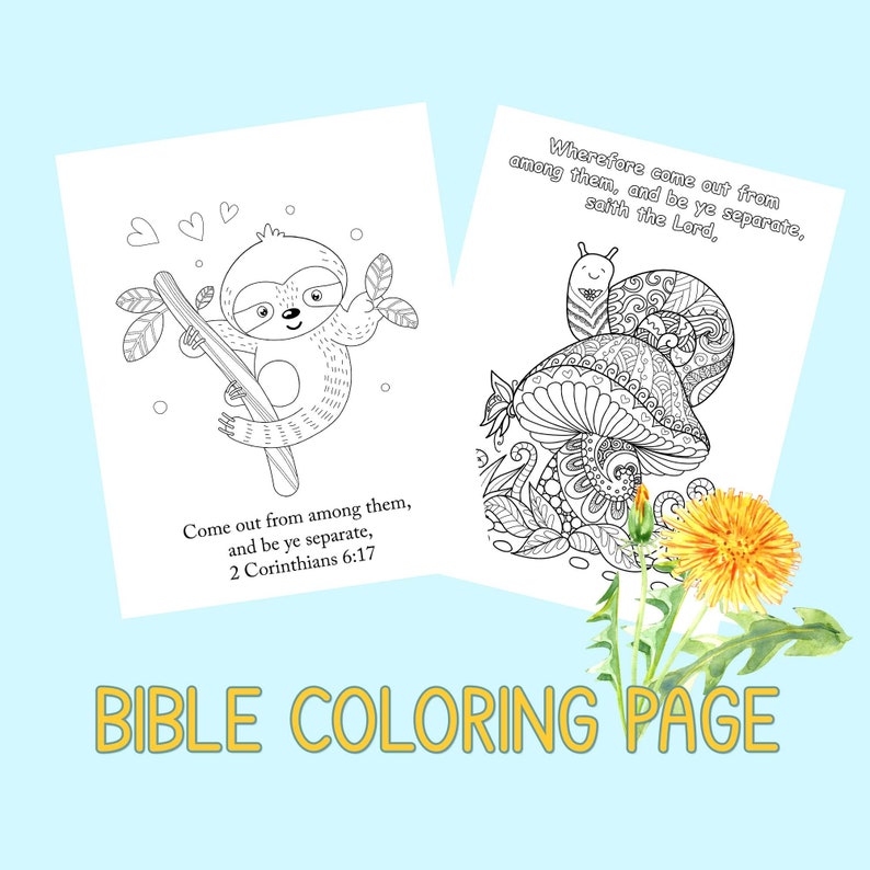 Set of Two | Bible Coloring Pages | 2 Corinthians 6 17 | Verses | Kids ...