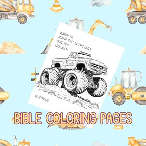 Bible Verse Coloring Page Bundle for Boys - Etsy