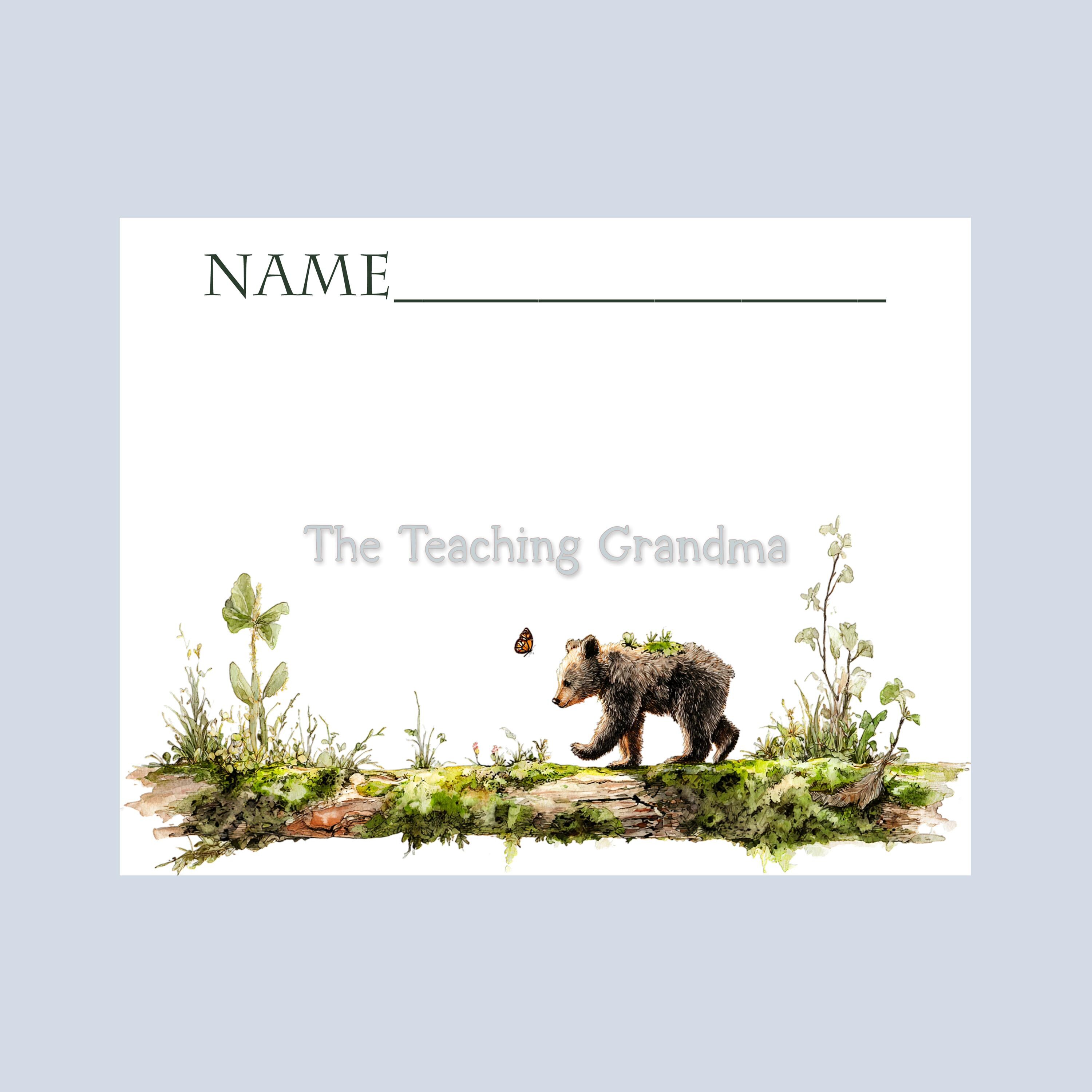 Sunday School Attendance Chart With Bear Cub on a Log - Etsy