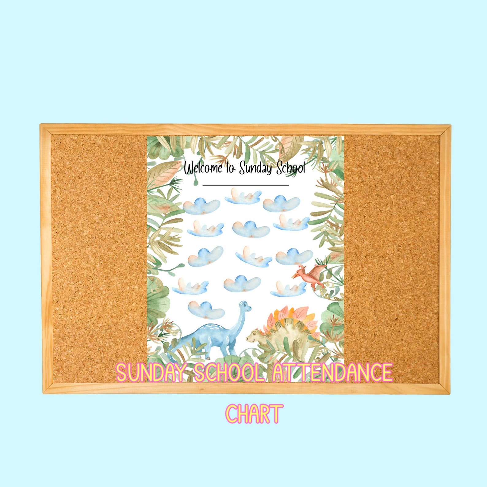 Dinosaur Sunday School Attendance Chart - Etsy