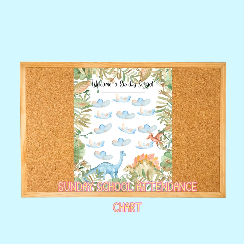 Dinosaur Sunday School Attendance Chart - Etsy