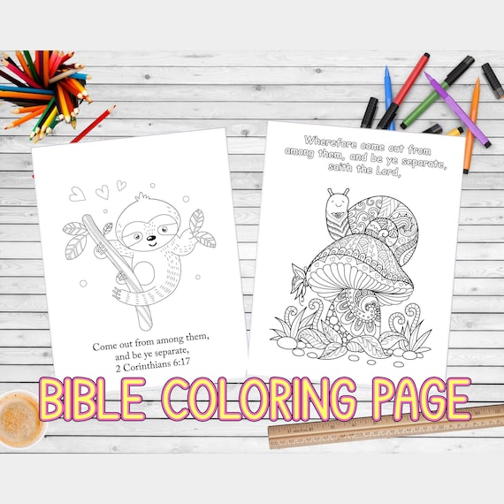 Set of Two Bible Coloring Pages 2 Corinthians 6 17 - Etsy