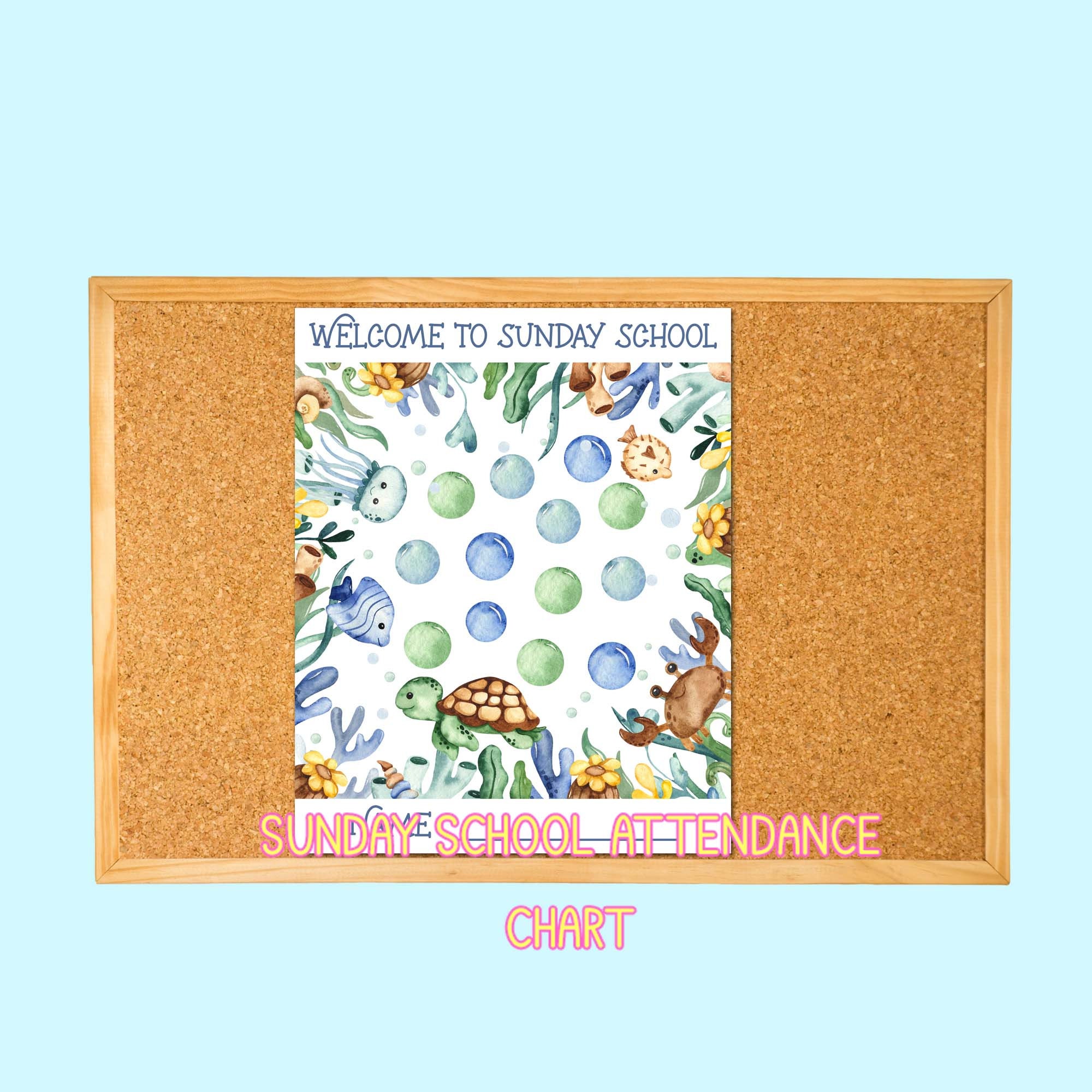 Sea Creatures Sunday School Attendance Chart - Etsy