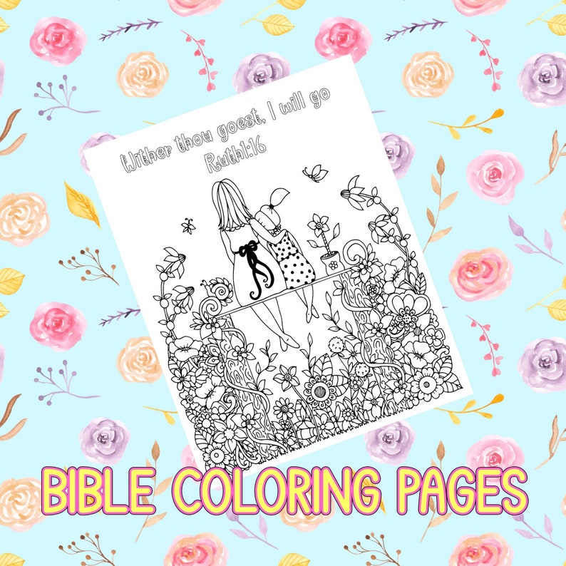 Set of Two | Bible Coloring Pages on Love and Loyalty | Ruth 1 16 ...