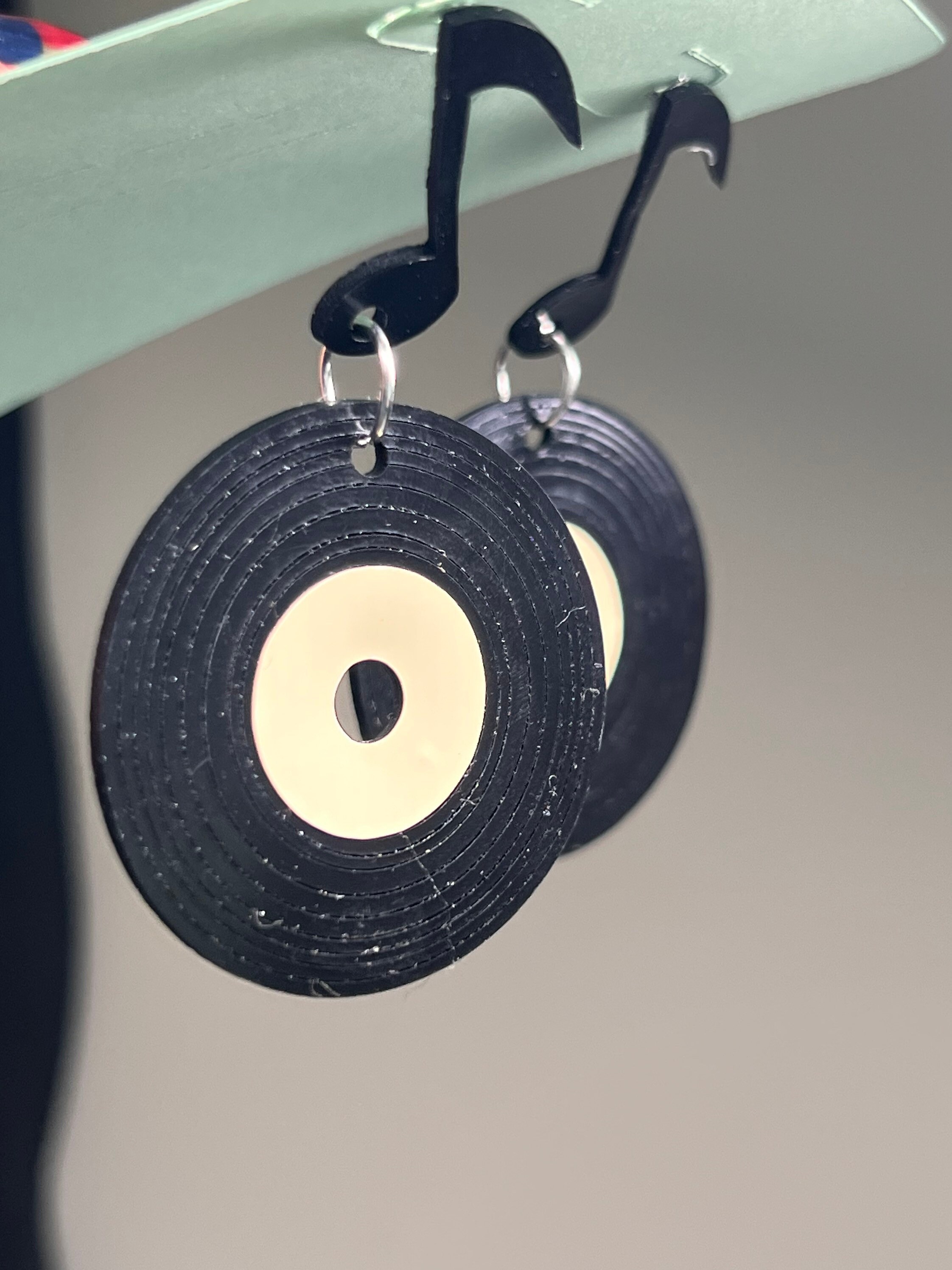 Textured Vinyl Record Earrings - Etsy