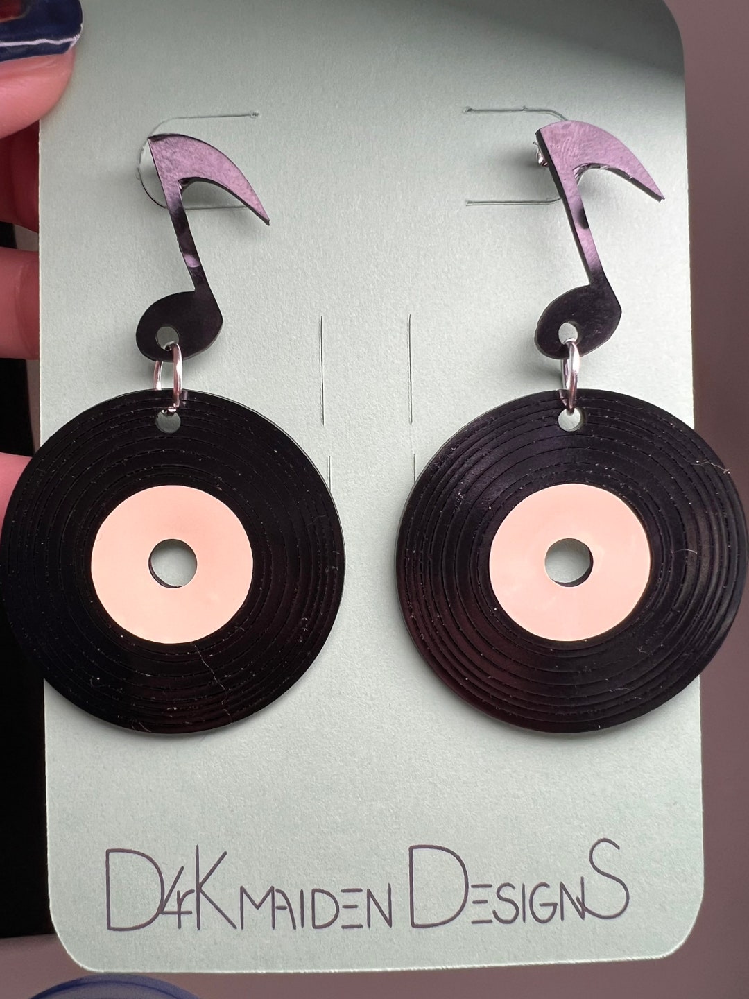 Textured Vinyl Record Earrings - Etsy