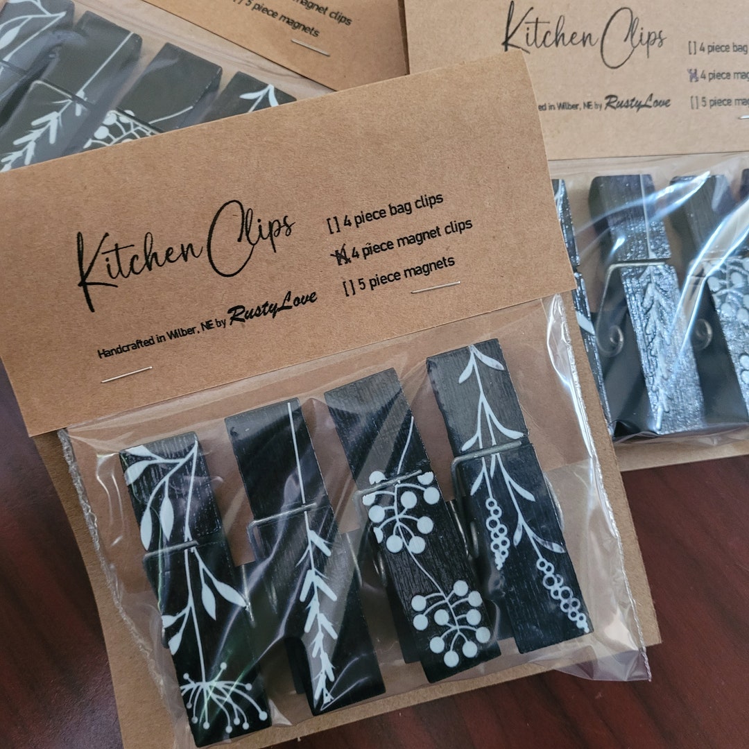 Kitchen Clips Magnet Clip Set BLACK & WHITE - Etsy