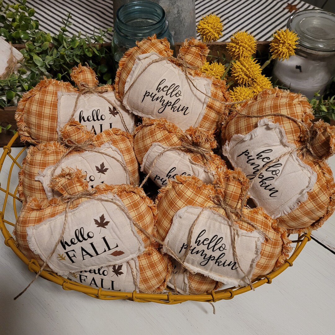 Plaid Rag Pumpkin Bowl Fillers - Etsy