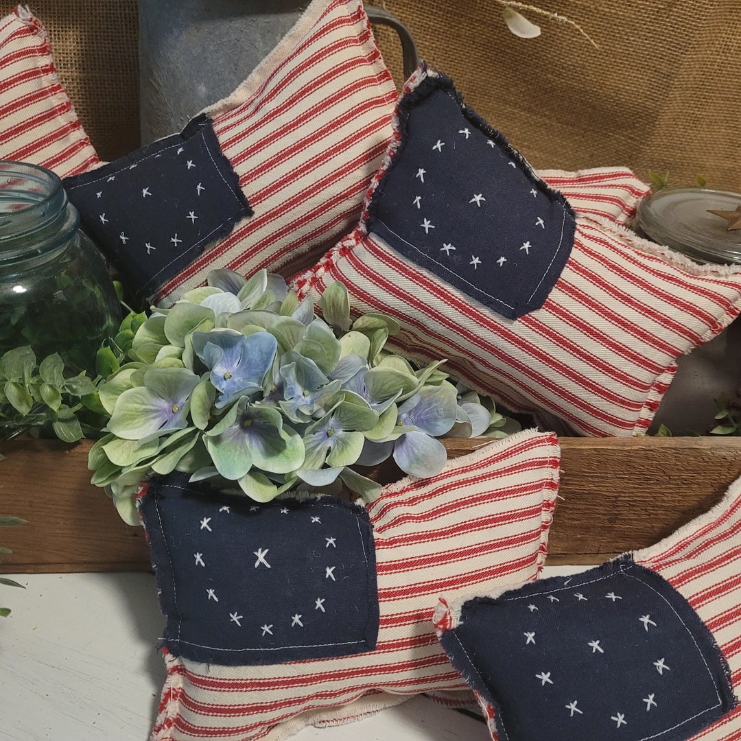 Vintage Inspired Rag Edge Flag Bowl Filler - Etsy
