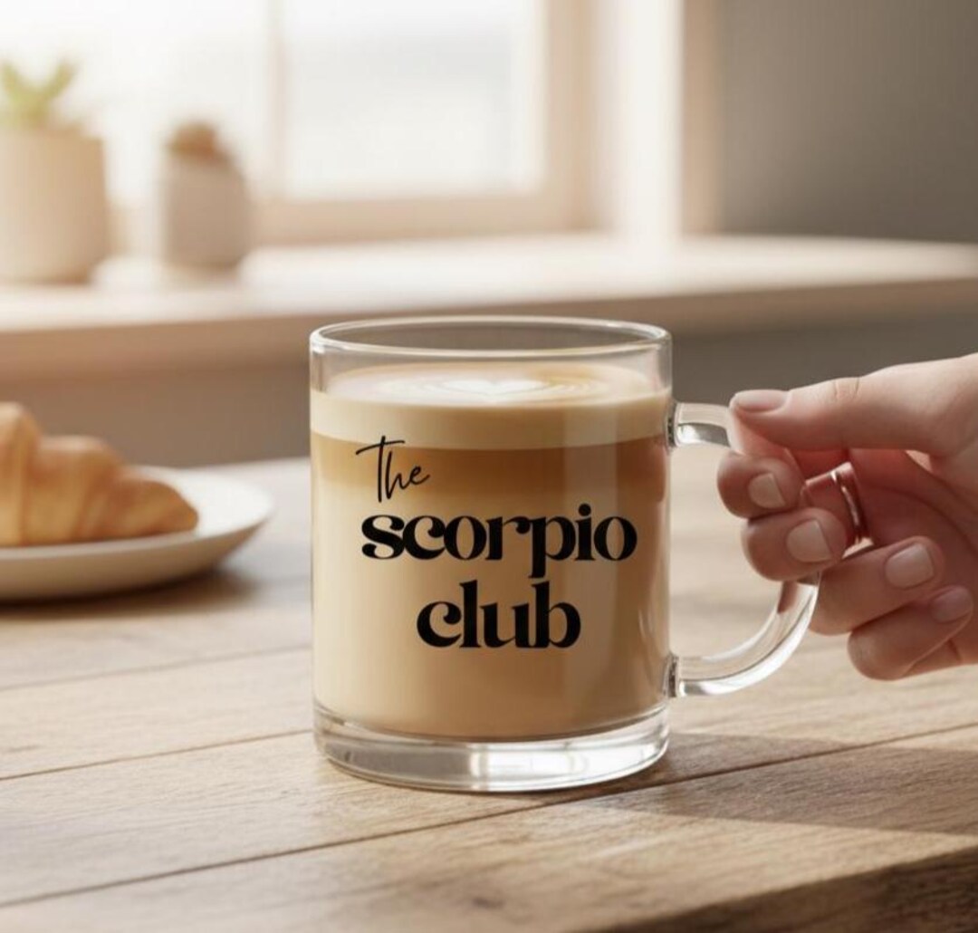 Scorpio Zodiac Sign Mug 350ml Glass With the Scorpio Club Print ...