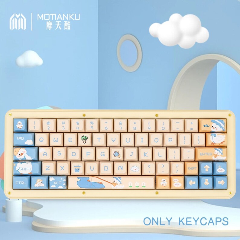 Cute Duck Cartoon Theme Keycaps Korean Style Artisan Keycaps - Etsy