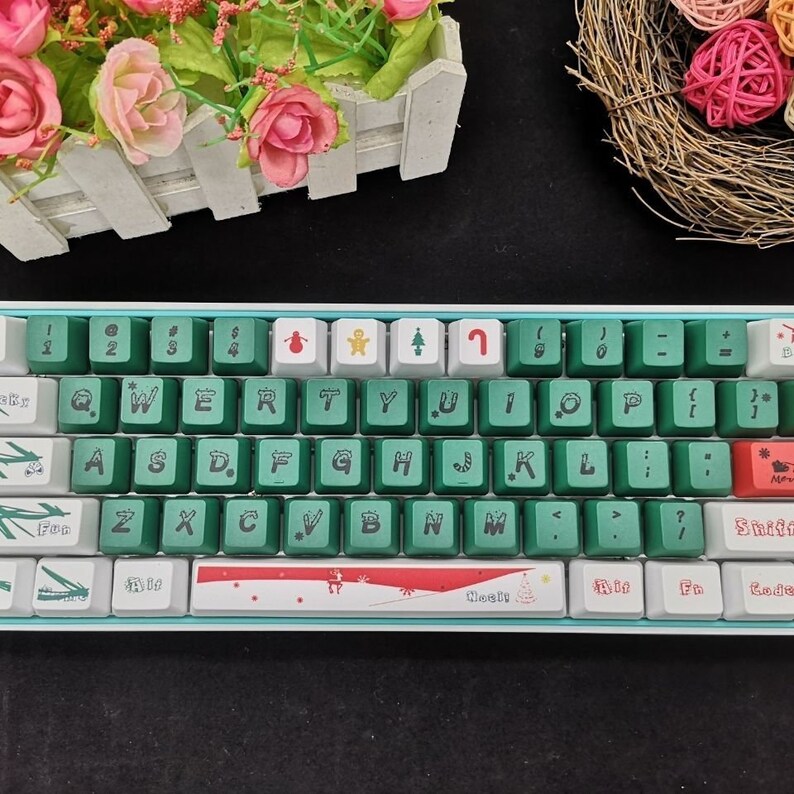 Forest Christmas Theme 123 Keys OEM Profile Keycap 123 Keys Gaming ...