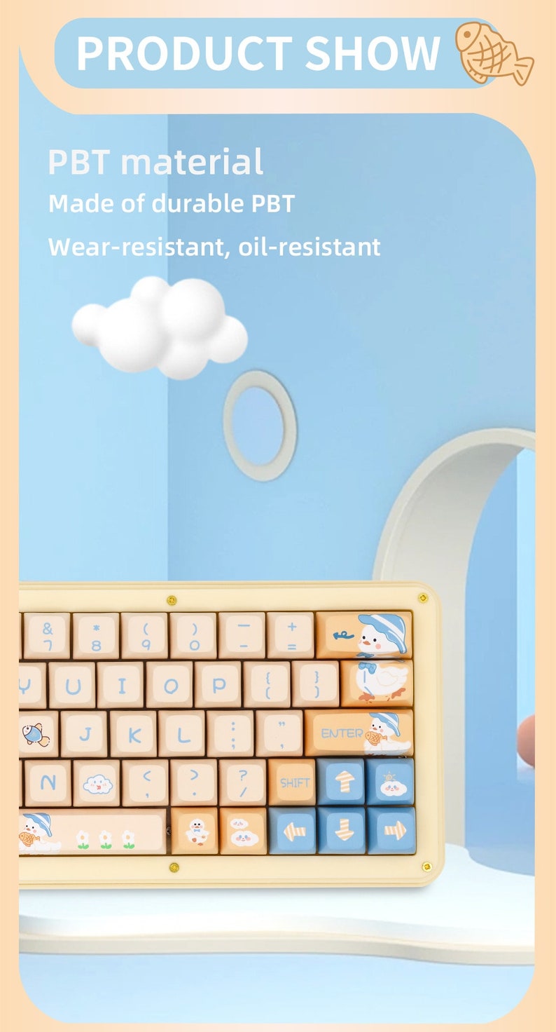 Cute Duck Cartoon Theme Keycaps Korean Style Artisan Keycaps - Etsy