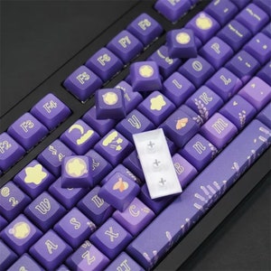 127 Artisan Keycap Purple, PBT Keycap Set, Purple XDA Keycap, Designer ...