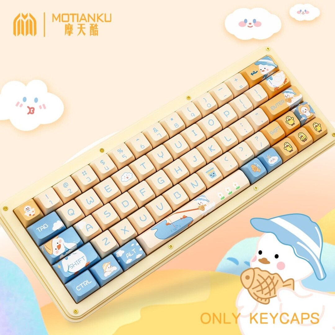 Cute Duck Cartoon Theme Keycaps Korean Style Artisan Keycaps - Etsy