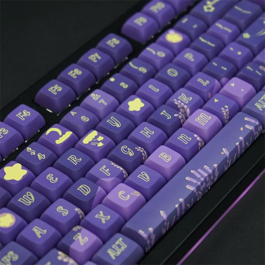 127 Artisan Keycap Purple, PBT Keycap Set, Purple XDA Keycap, Designer ...
