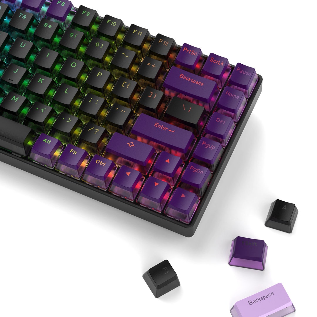 Black Purple Keycap Pudding Keycaps Set OEM Keycap artisan - Etsy