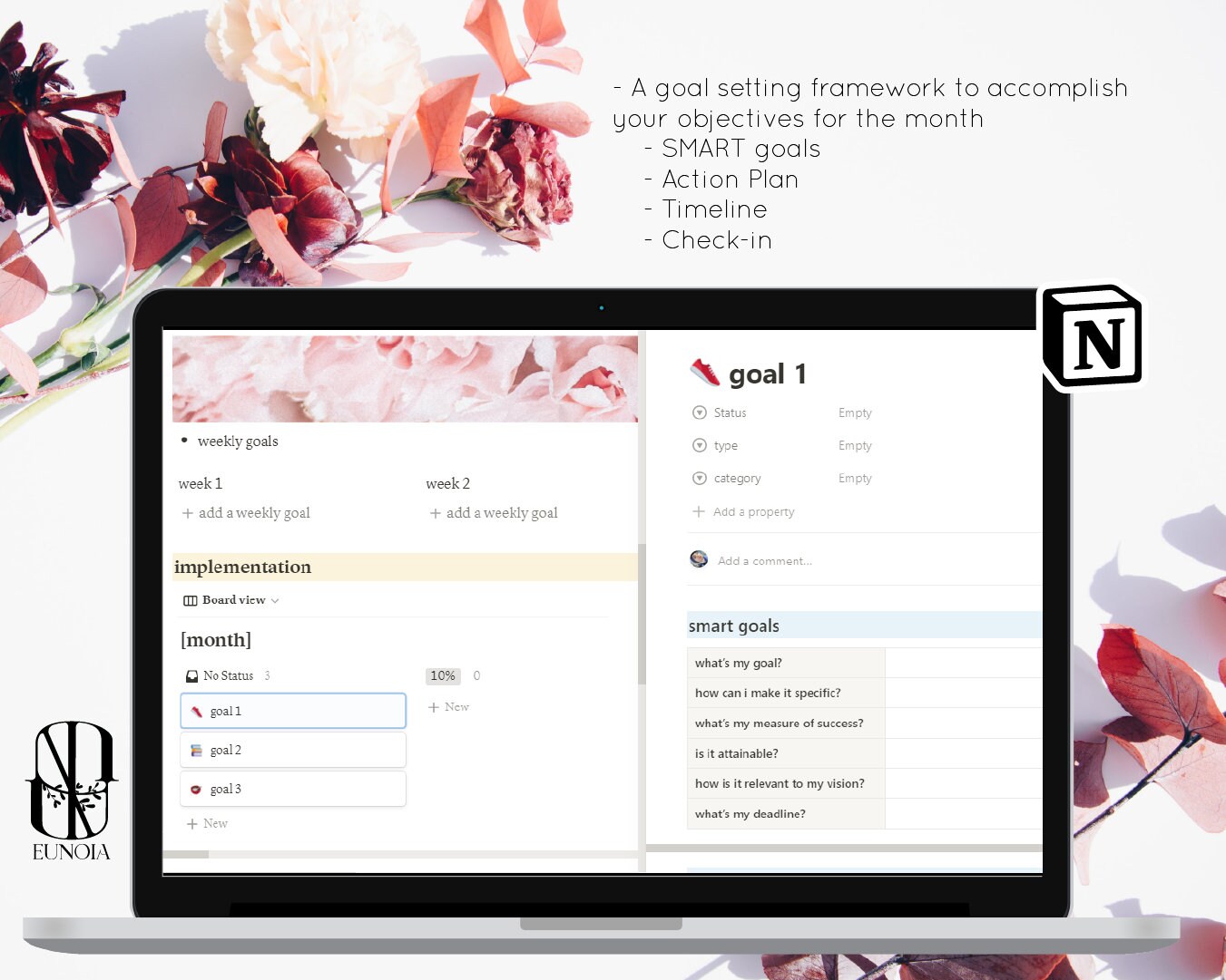 Notion Template Ultimate Monthly Digital Notion Planner Dashboard ...