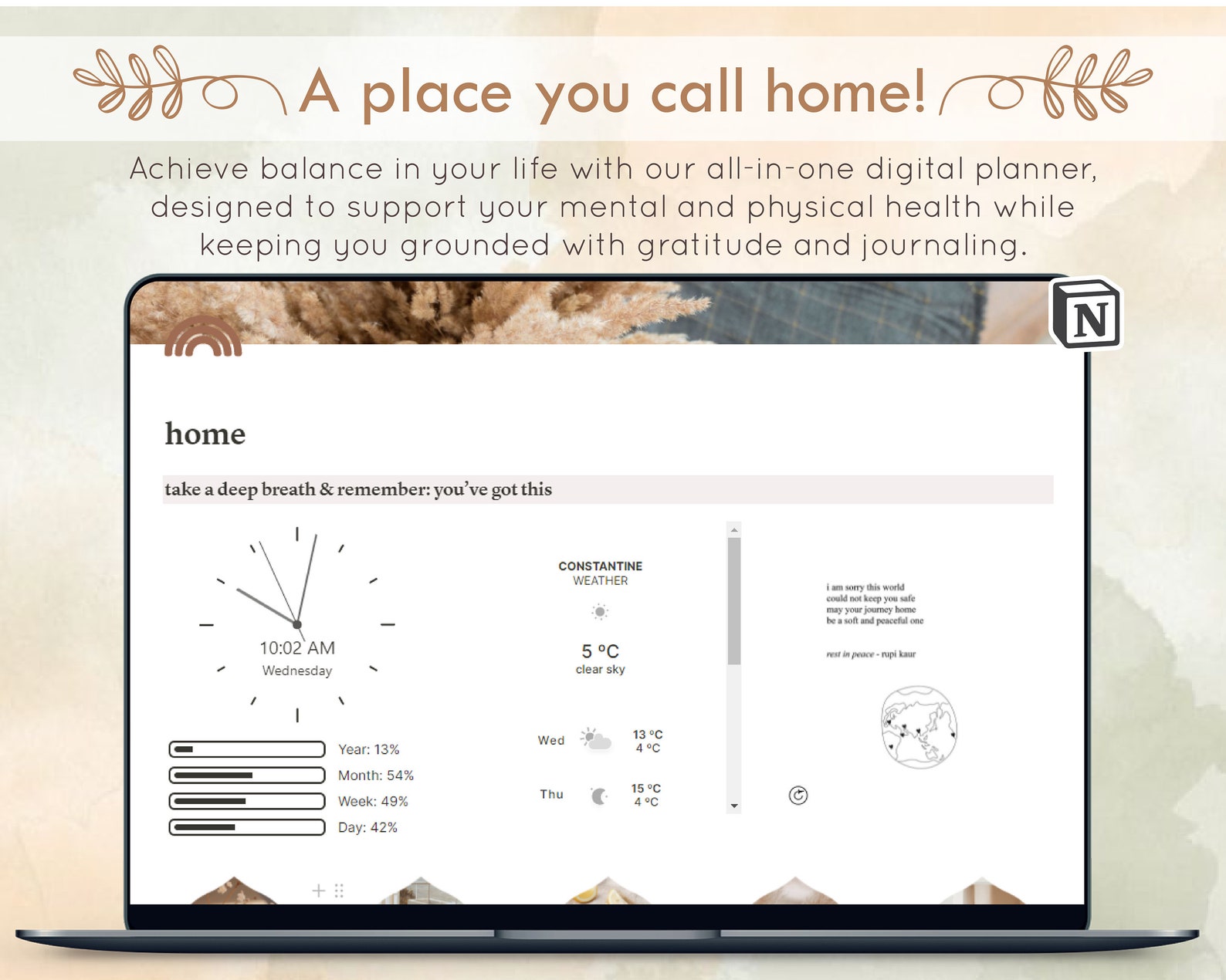 2024 Notion Template All in One Life Planner Personal Notion Dashboard Aesthetic Wellness ...