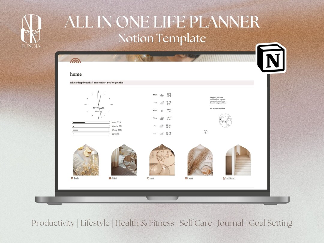 2024 Notion Template Extended Life Planner All in One Template Notion Dashboard Ultimate Notion ...