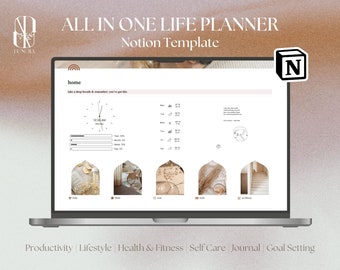 2024 Notion Template All in One Life Planner Personal Notion Dashboard Aesthetic Wellness ...
