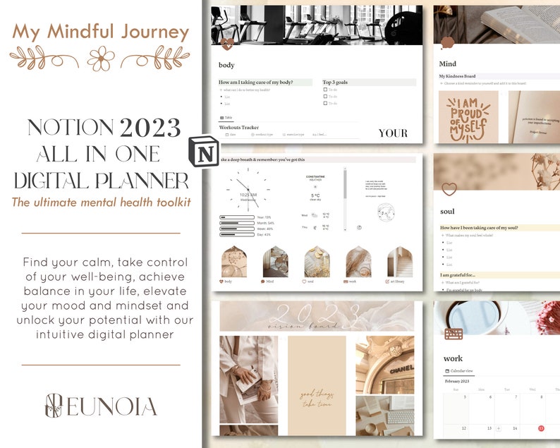 2024 Notion Template All in One Life Planner Personal Notion Dashboard Aesthetic Wellness ...