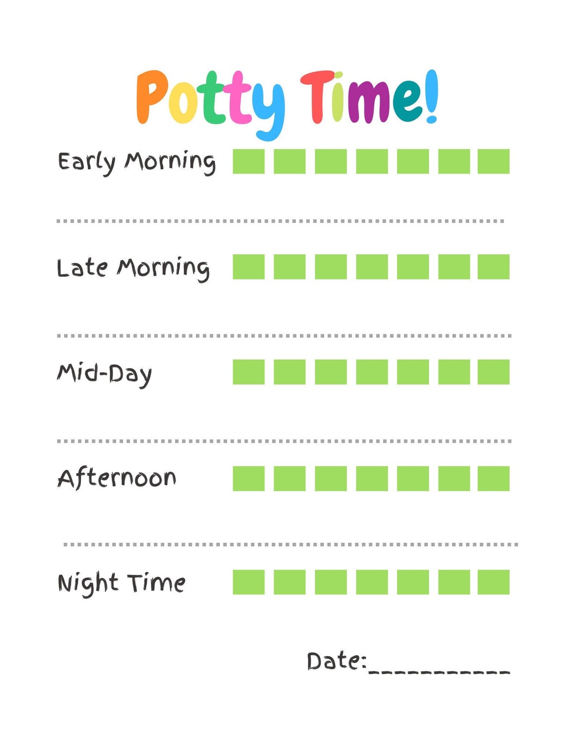 Potty Time Chart - Etsy