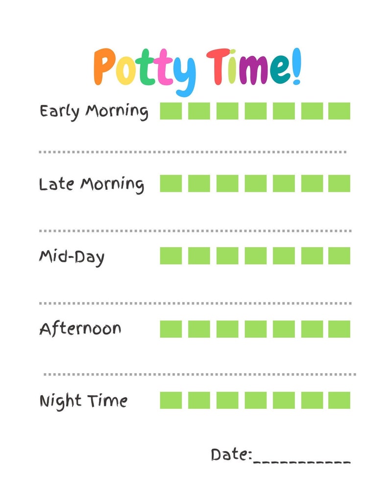 Potty Time Chart - Etsy