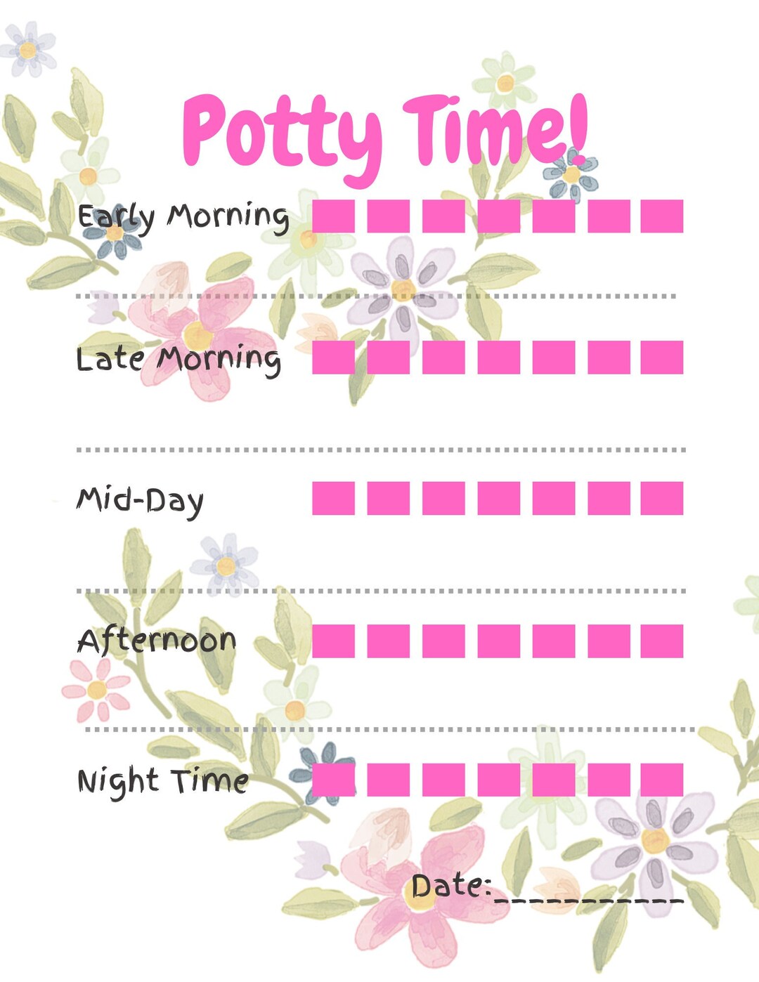 Potty Time Chart - Etsy