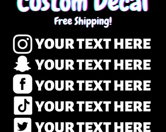 Custom Social Media Window Decal - Etsy Canada