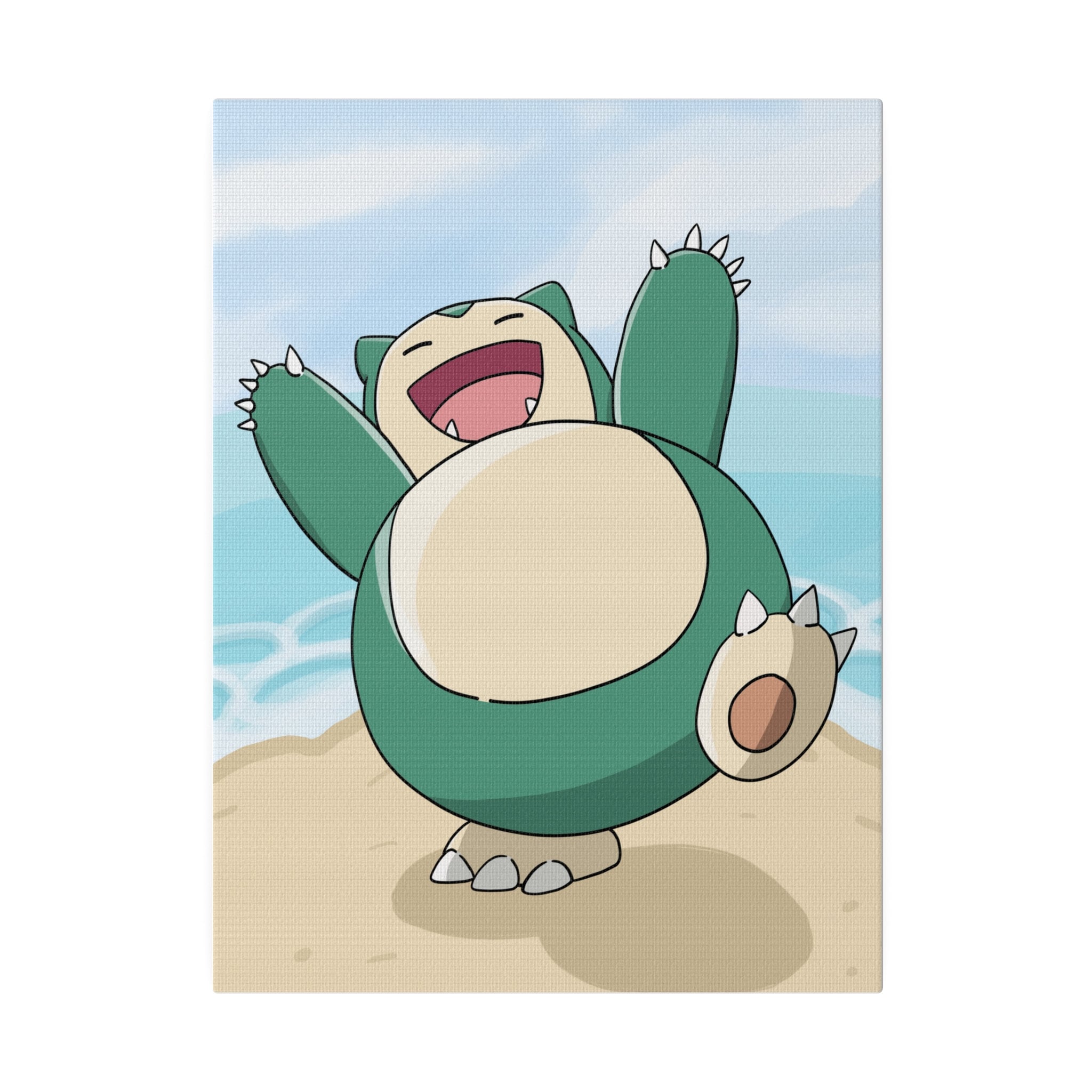 Snorlax Pokemon Happy Beach Canvas Matte & Stretched - Etsy