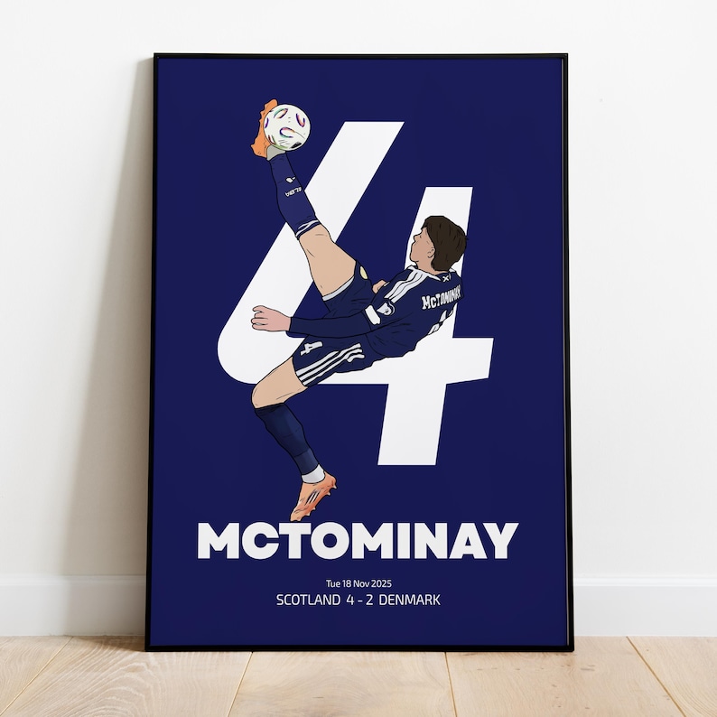 Scott Mctominay Poster Overhead Kick Scotland Football Print - Etsy