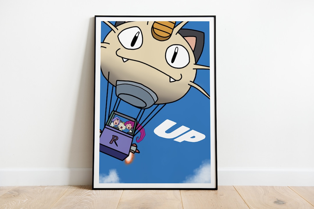 Pokemon Team Rocket Wall Art Team Rocket Print Meowth Poster Mashup ...