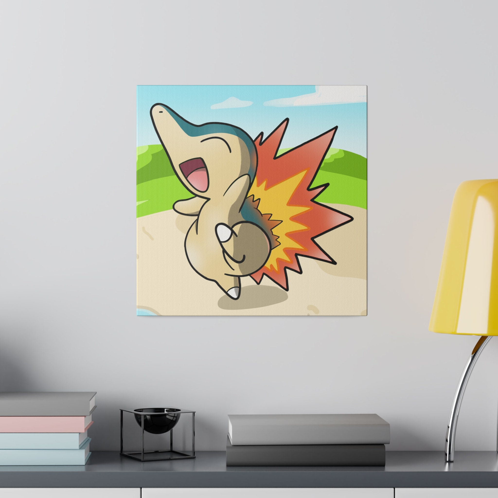 Cute Happy Cyndaquil Pokemon Canvas Matte & Stretched - Etsy