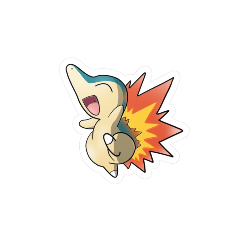 Cyndaquil Happy Cute Sticker Fire Pokemon Anime Sticker Waterproof ...
