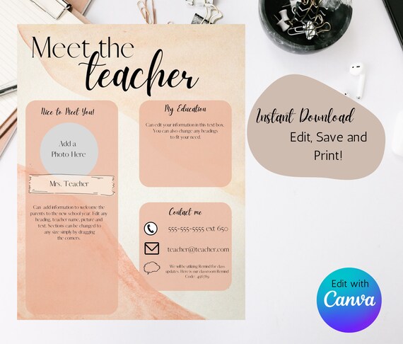 BOHO Meet the Teacher Back to School First Day of School - Etsy