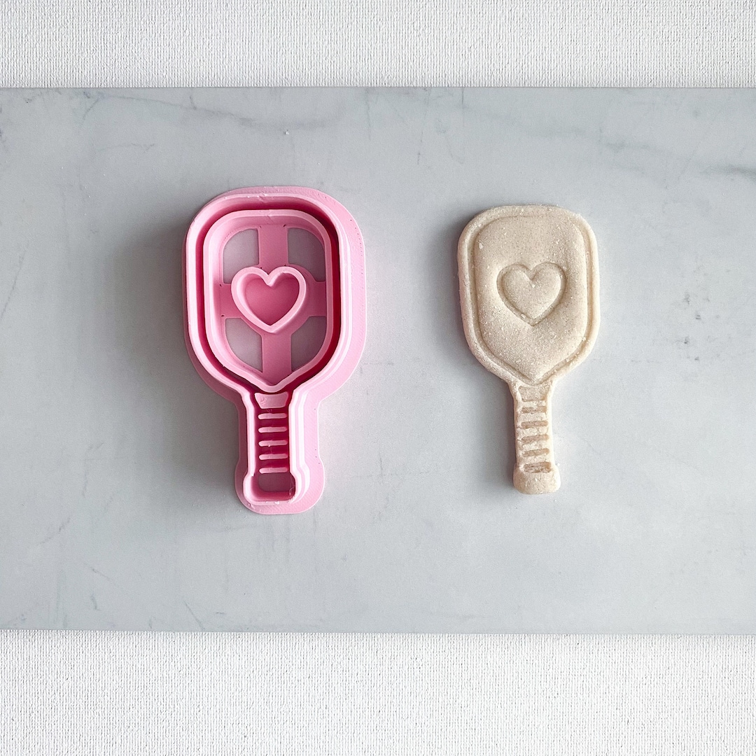 Pickleball Paddle With Heart Embossed Cookie Cutter - Etsy