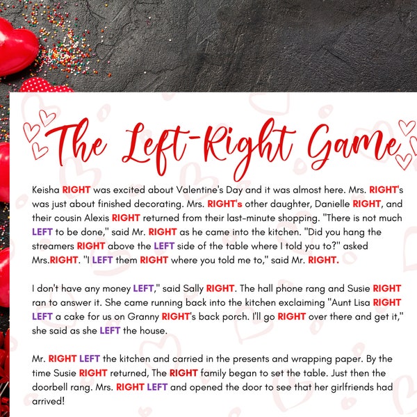 Christmas Left Right Game - Etsy
