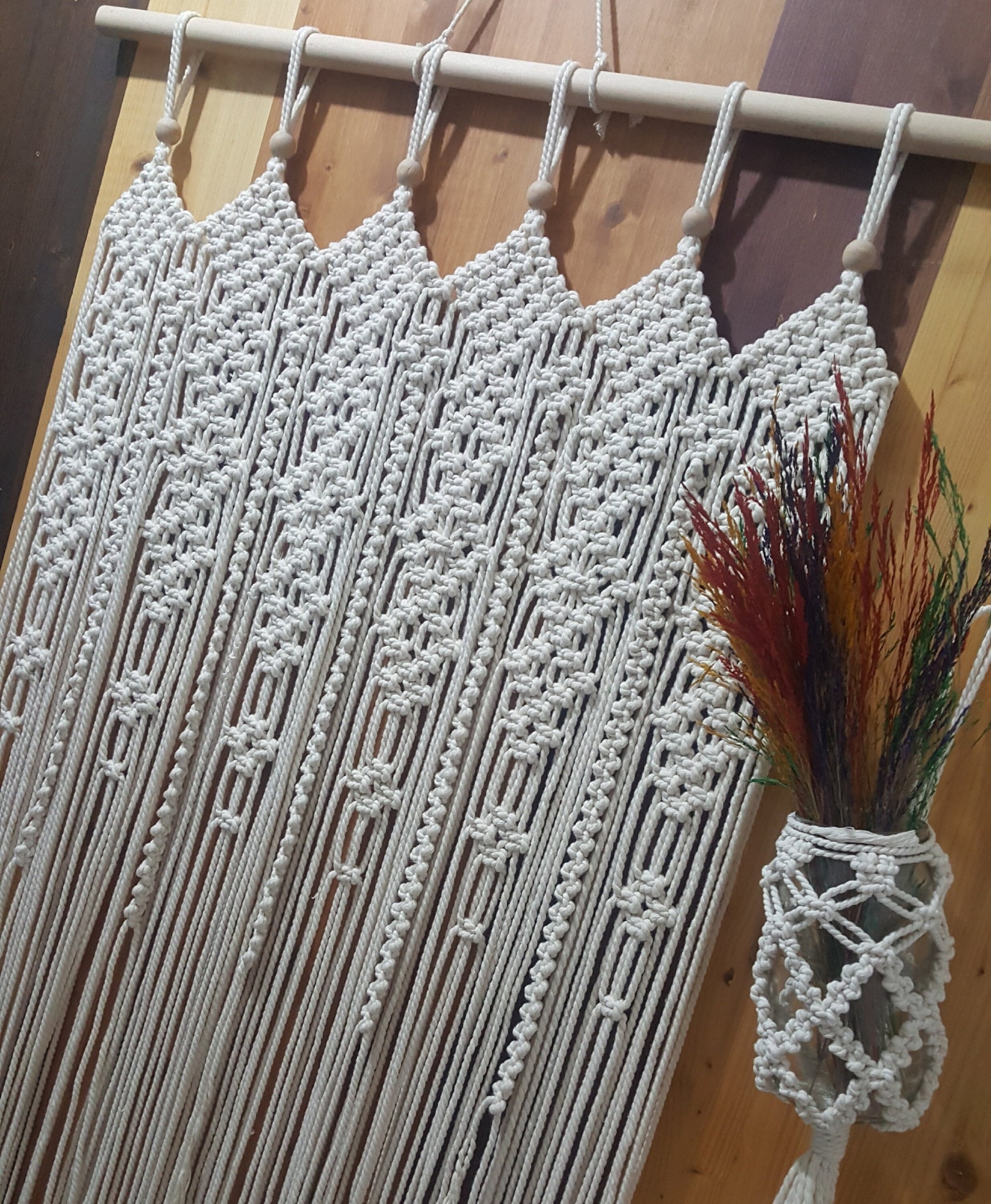 Macrame Door and Window Curtain Handmade Macrame Curtain - Etsy